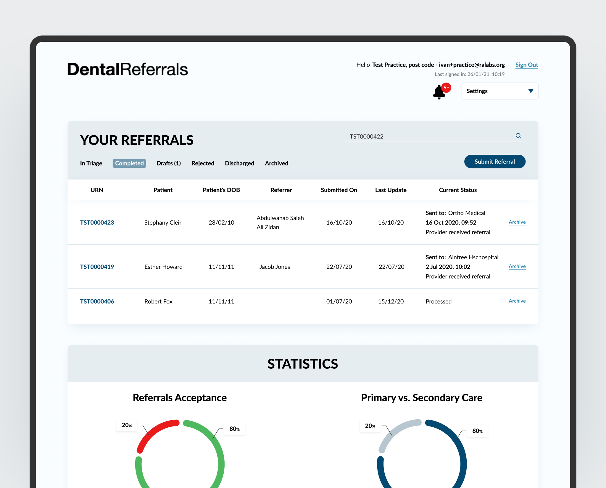 Dental referral system