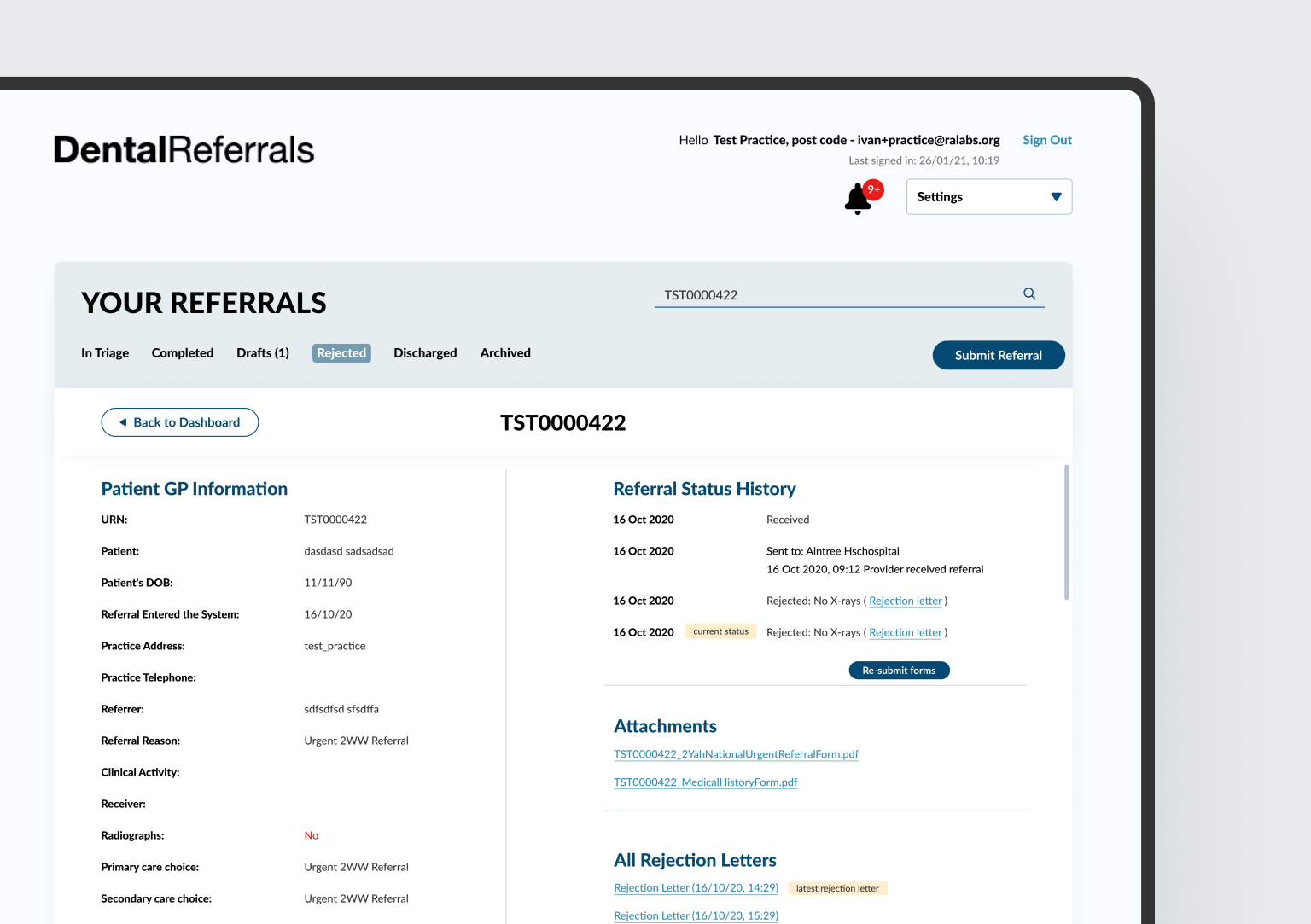 Dental referral system